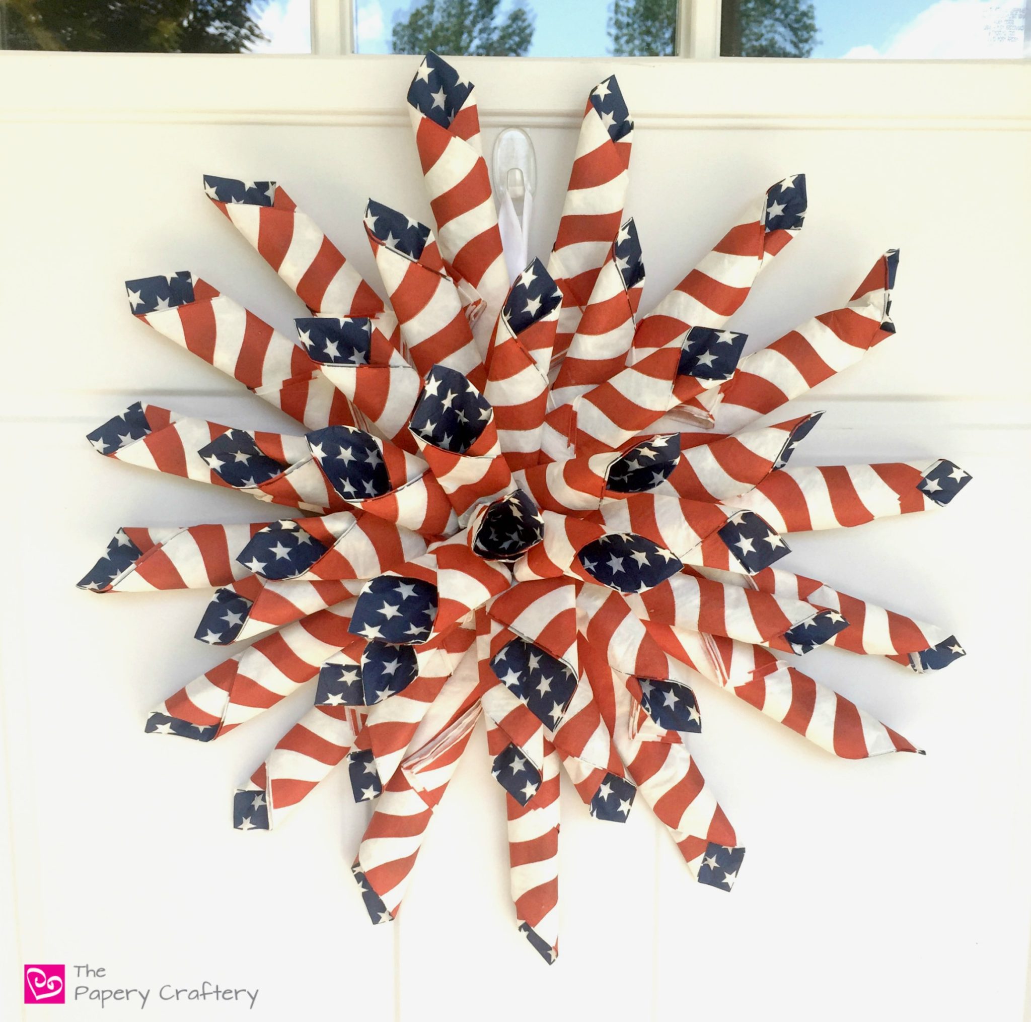 Patriotic Paper Wreath - The Papery Craftery